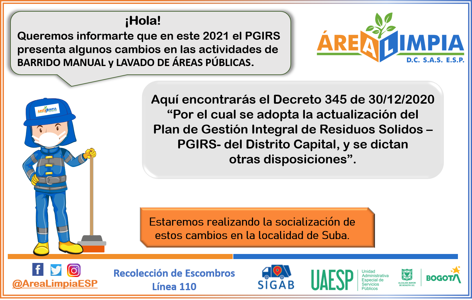 Cambios en el PGIRS 2021 – Área Limpia